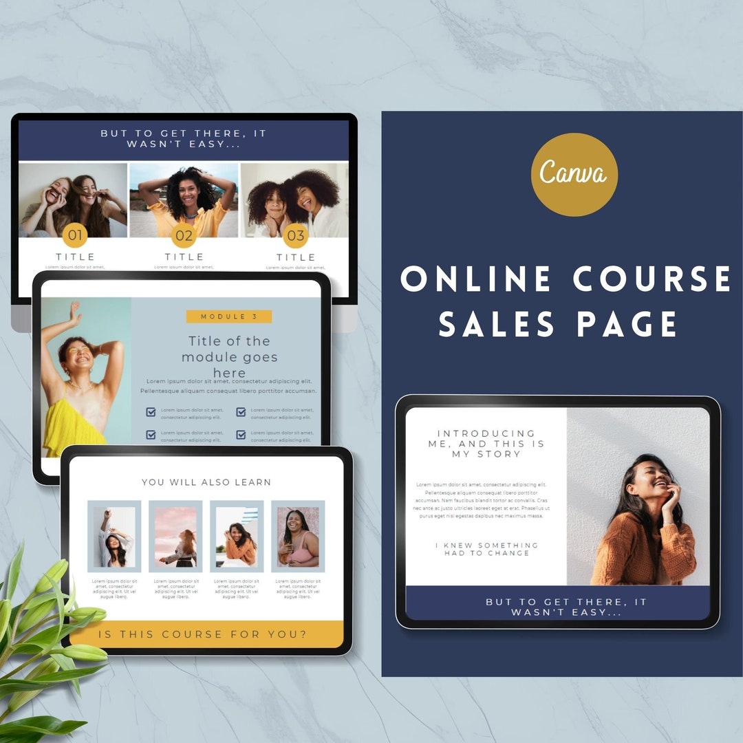 Online Course Sales Page Template Canva Website Template - Etsy