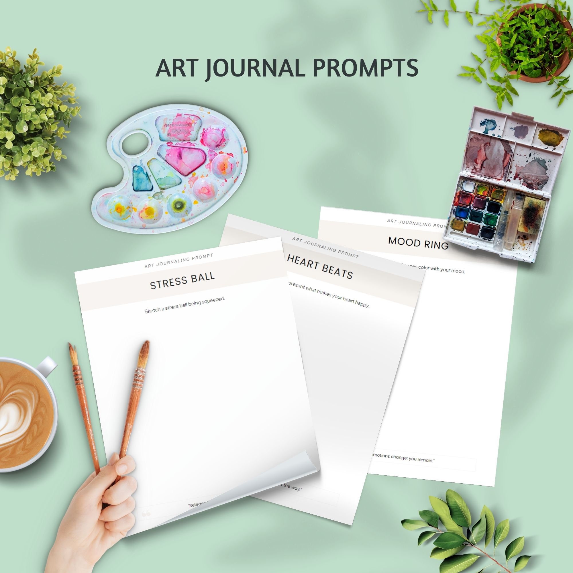 Art Therapy Journal Prompts for Mental Health Anxiety Relief - Etsy