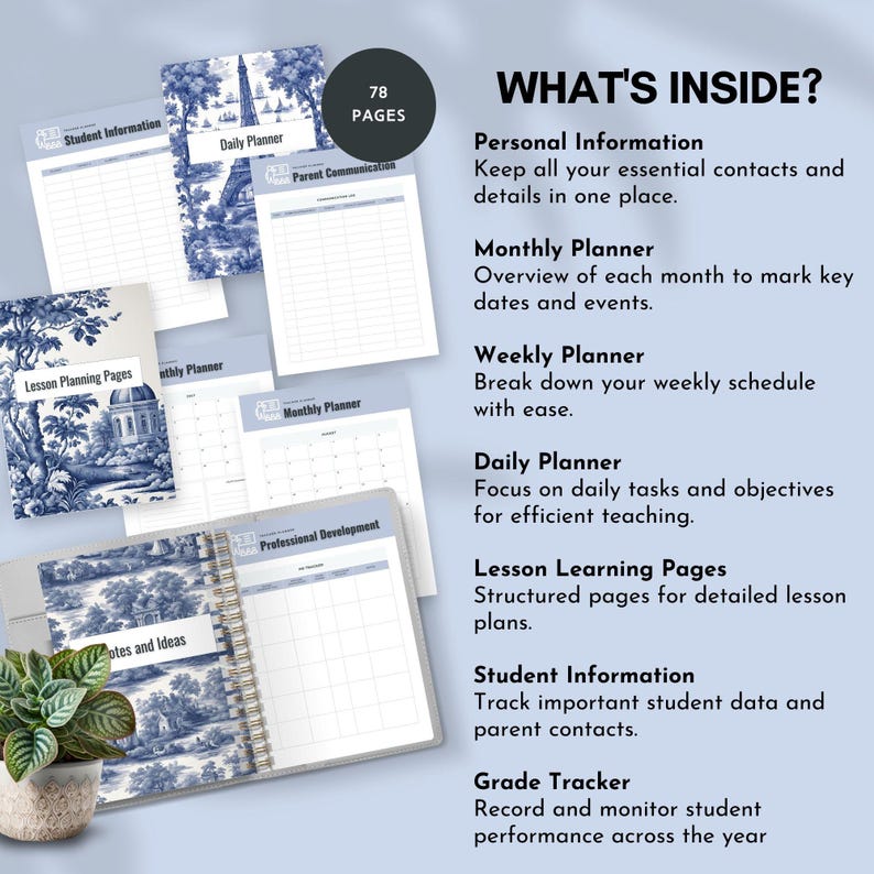 Printable Teacher Planner 2024-2025 Templates Teacher Planner 2024-2025 ...