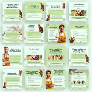 Pet Grooming Instagram Posts Dog Grooming Social Media Pet Shop Spa ...