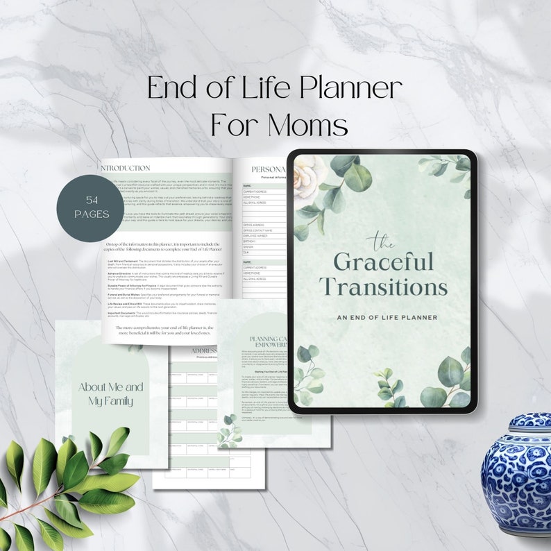 End of Life Planner Printable Funeral Planner Important Document Organizer in Case of Emergency ...