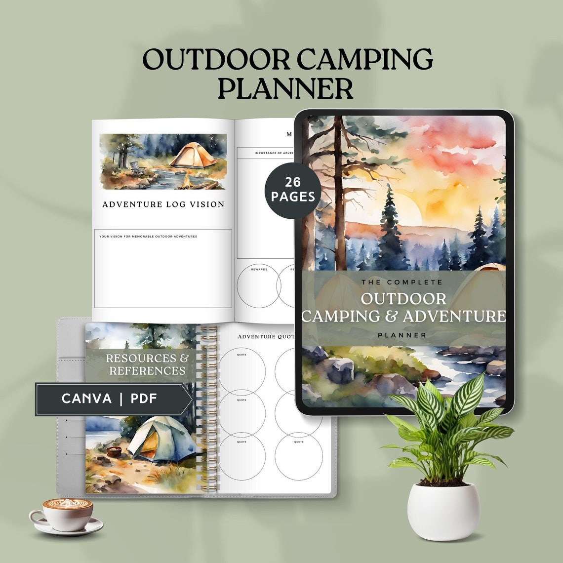 Kids Summer Camp Planner Camping Printable Outdoor Log Book Nature ...