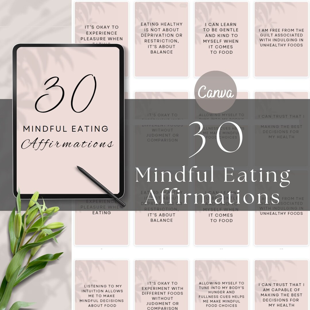 Mindful Eating Affirmation Deck Intuitive Eating Weight Loss ...