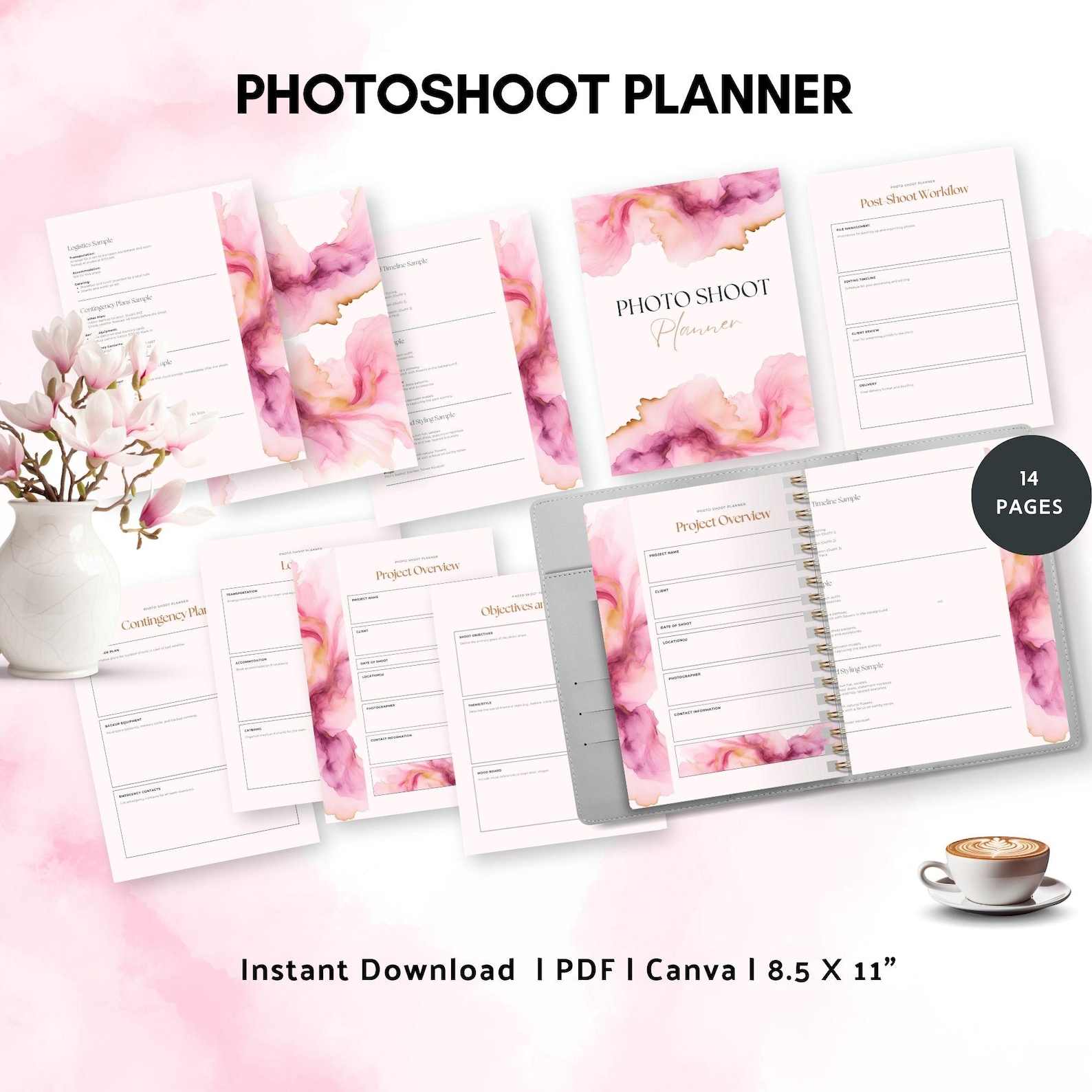 Photo Shoot Planner Template Printable Brand Photoshoot Session Plan ...
