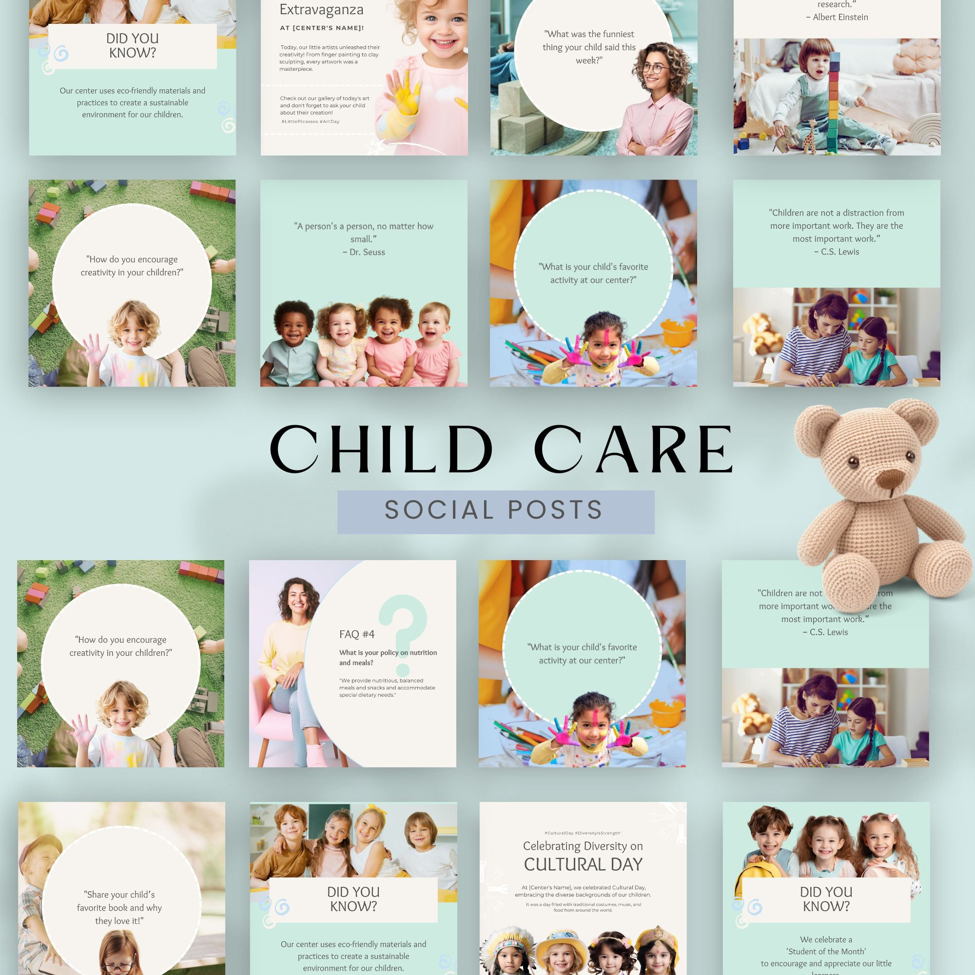 Childcare Social Media Post Instagram Daycare Kindergarten Marketing ...