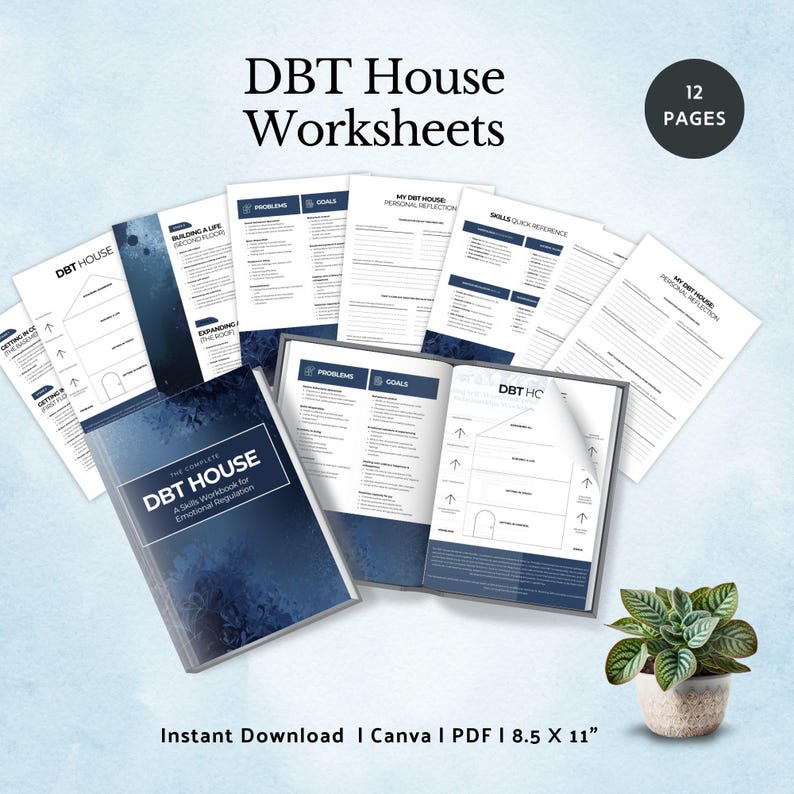 DBT House Worskheet Emotional Regulation Workbook Coping Therapy Skills ...