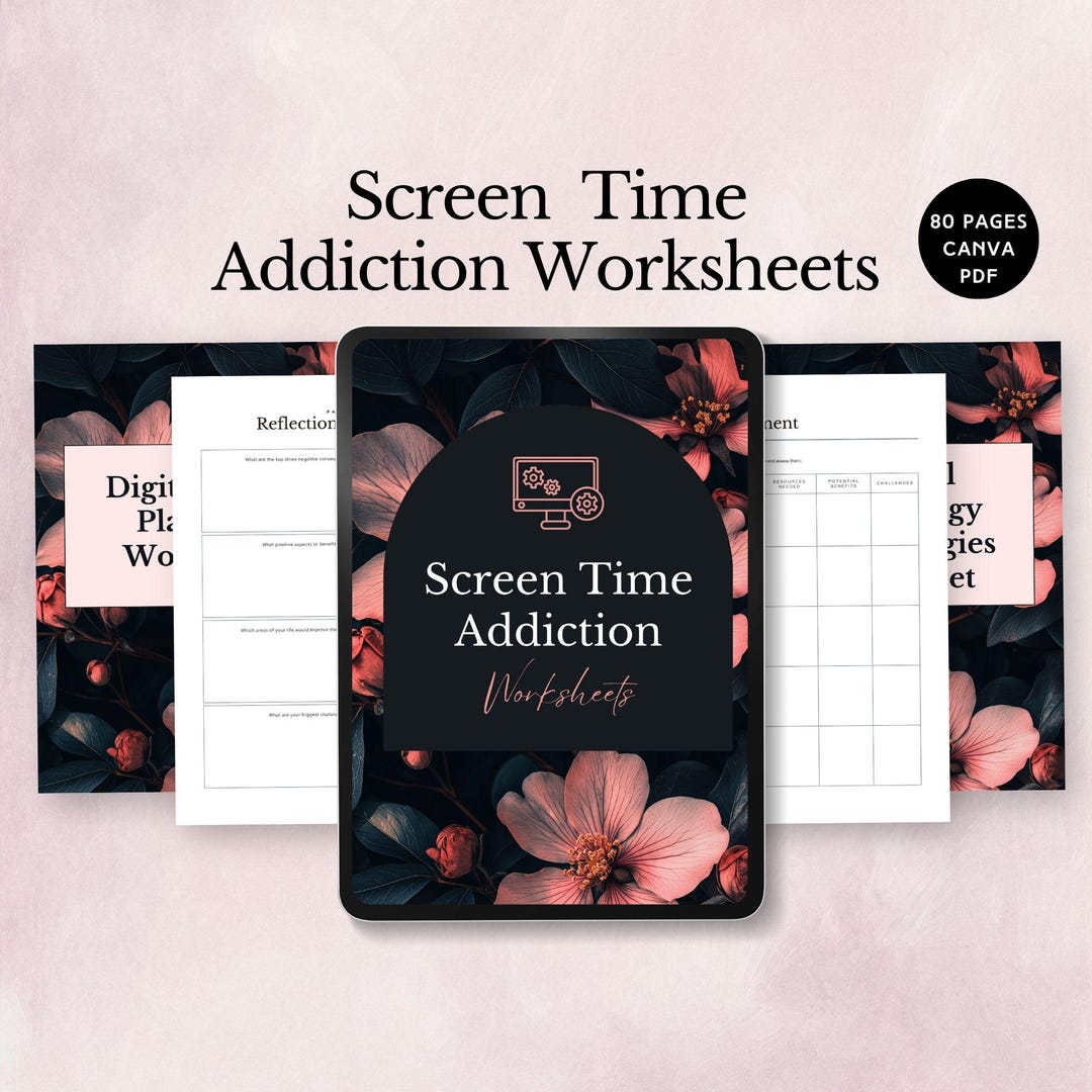 Screen Time Addiction Worksheets Digital Detox for Kids Screen Habit ...