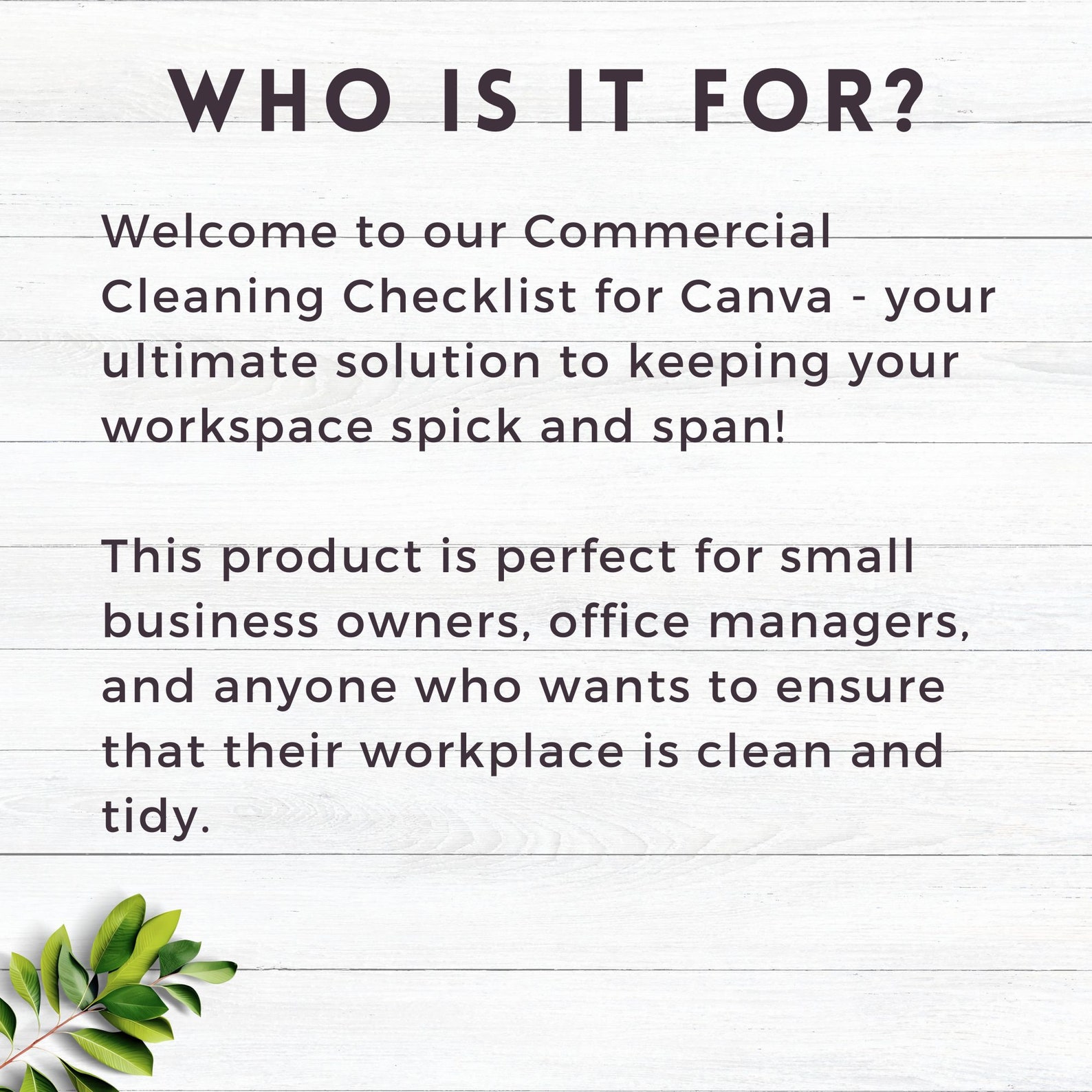 Commercial Cleaning Checklist Template Commercial Office Cleaning ...