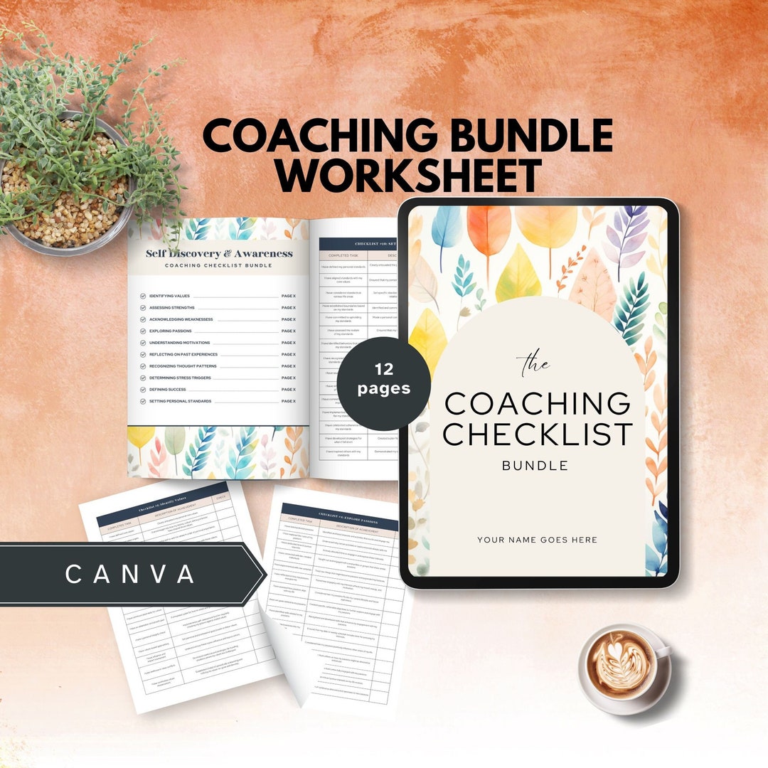 Worksheet Bundle Coach Canva Templates Life Coaching Checklist Self ...