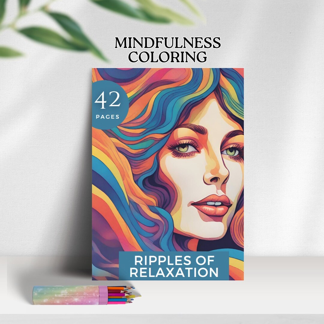 Mindfulness Coloring Pages Colored for Adults Women Portrait - Etsy