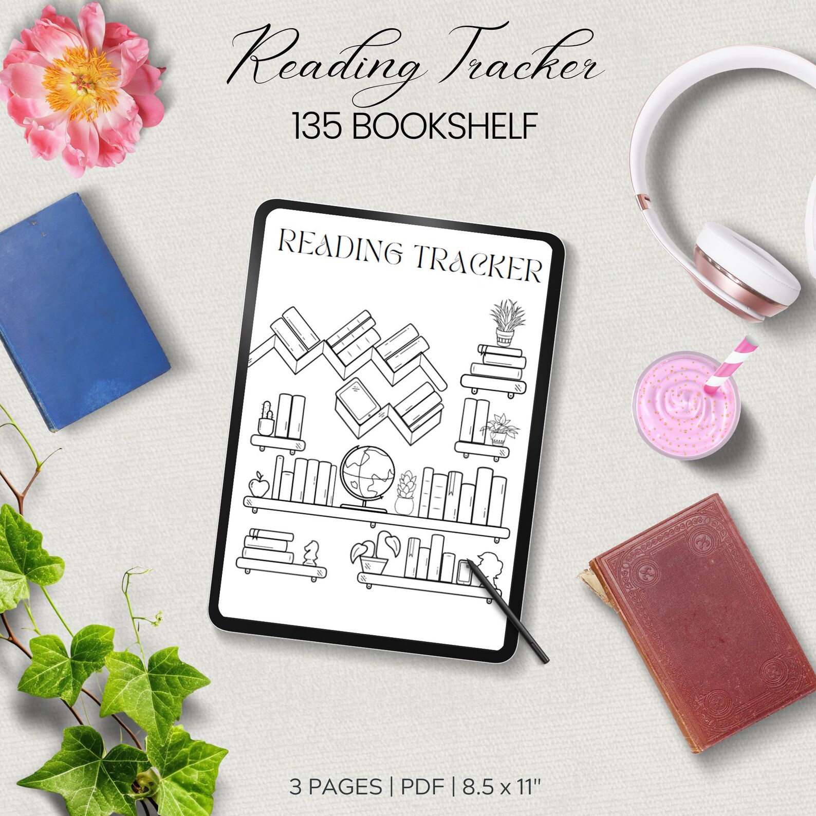 Book Shelf Reading Tracker Printable Pages for Kid Reading Tracker ...