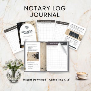 Printable Notary Journal Template Notary Public Journal Pages Notary ...