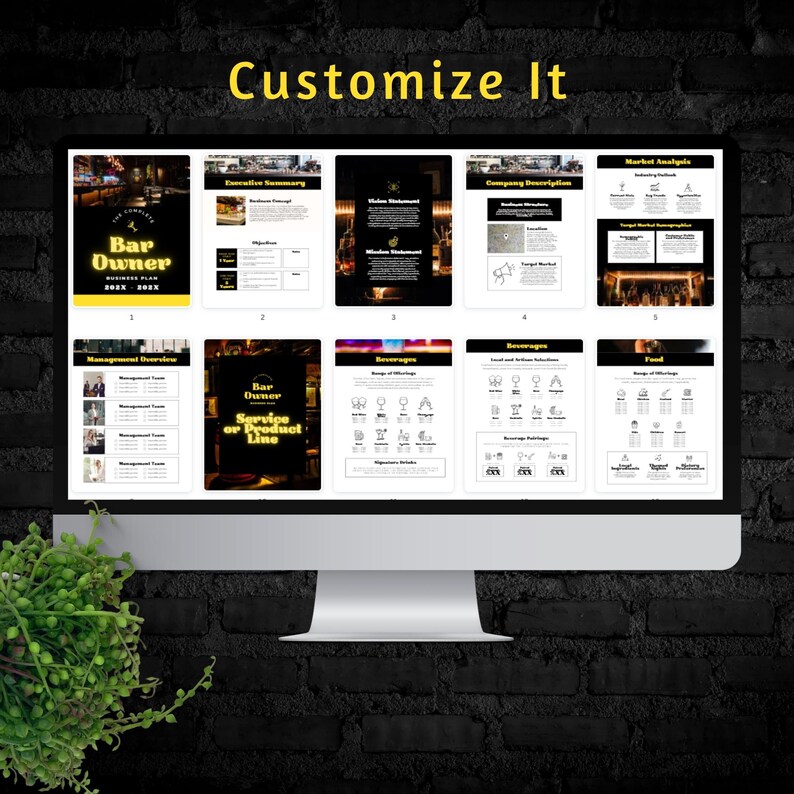 Business Plan Template Bar Nightclub Business Planner Cocktail Lounge ...
