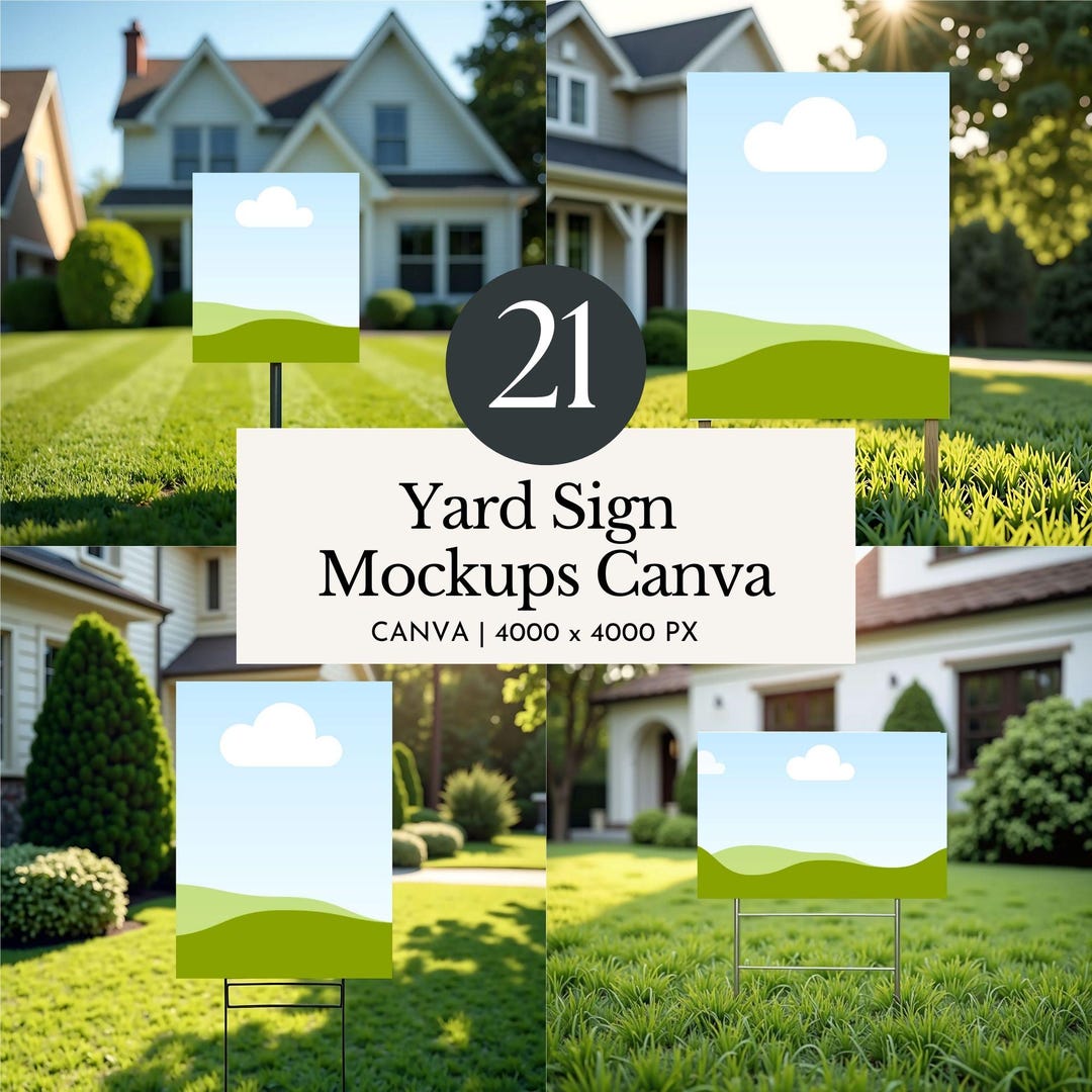 Yard Sign Mockup Canva Template Yard Flag Garden Banner Editable Easy ...