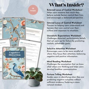 Cognitive Distortion Worksheets Cbt Cognitive Behavioural Therapy ...