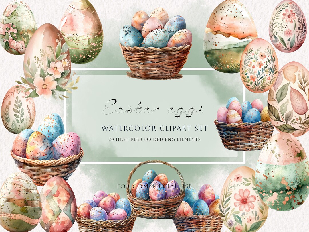 Easter Eggs Clipart Set | Easter Clipart | Pastel Easter Egg Clipart ...