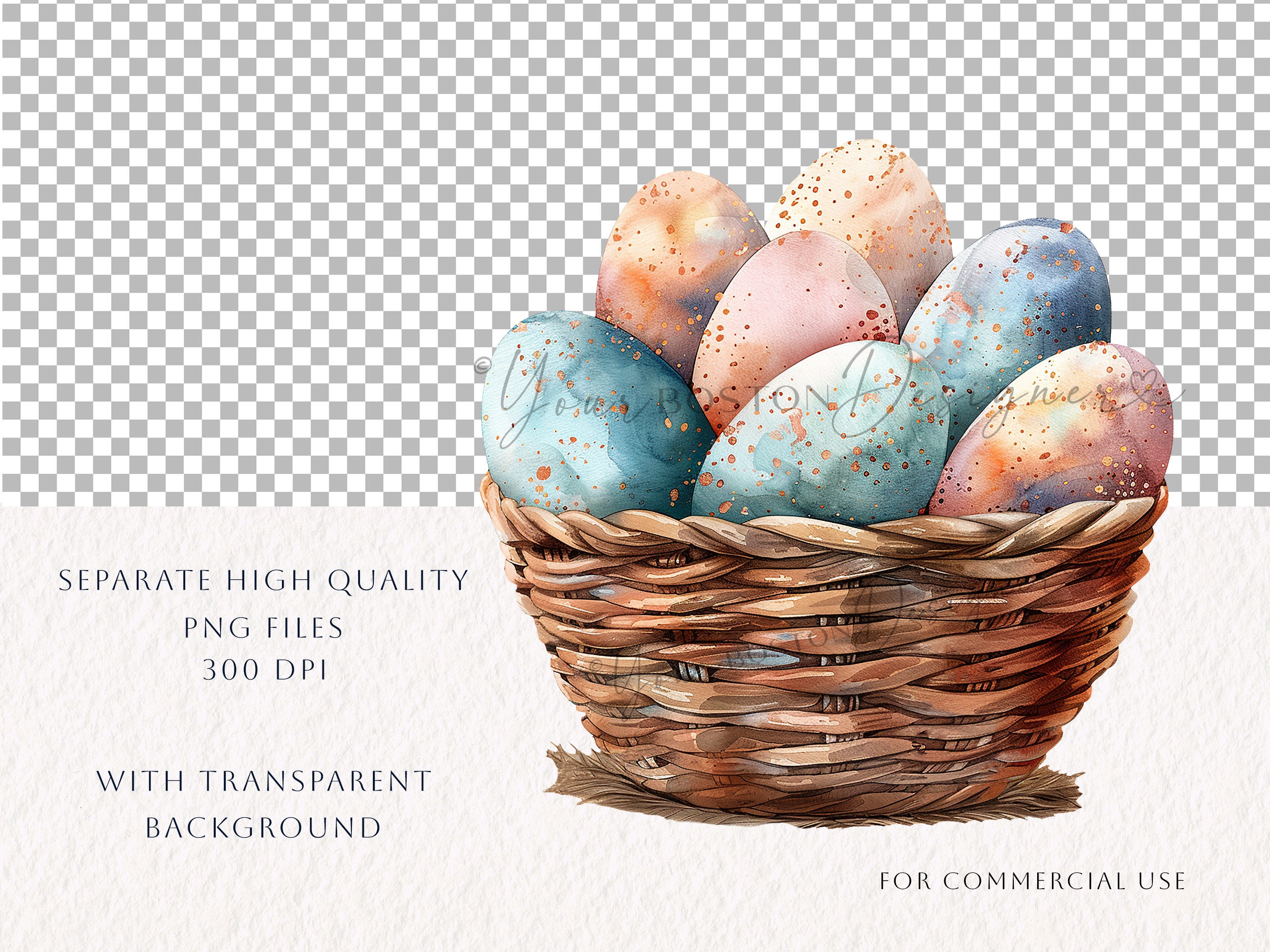 Easter Eggs Clipart Set Easter Clipart Pastel Easter Egg Clipart ...