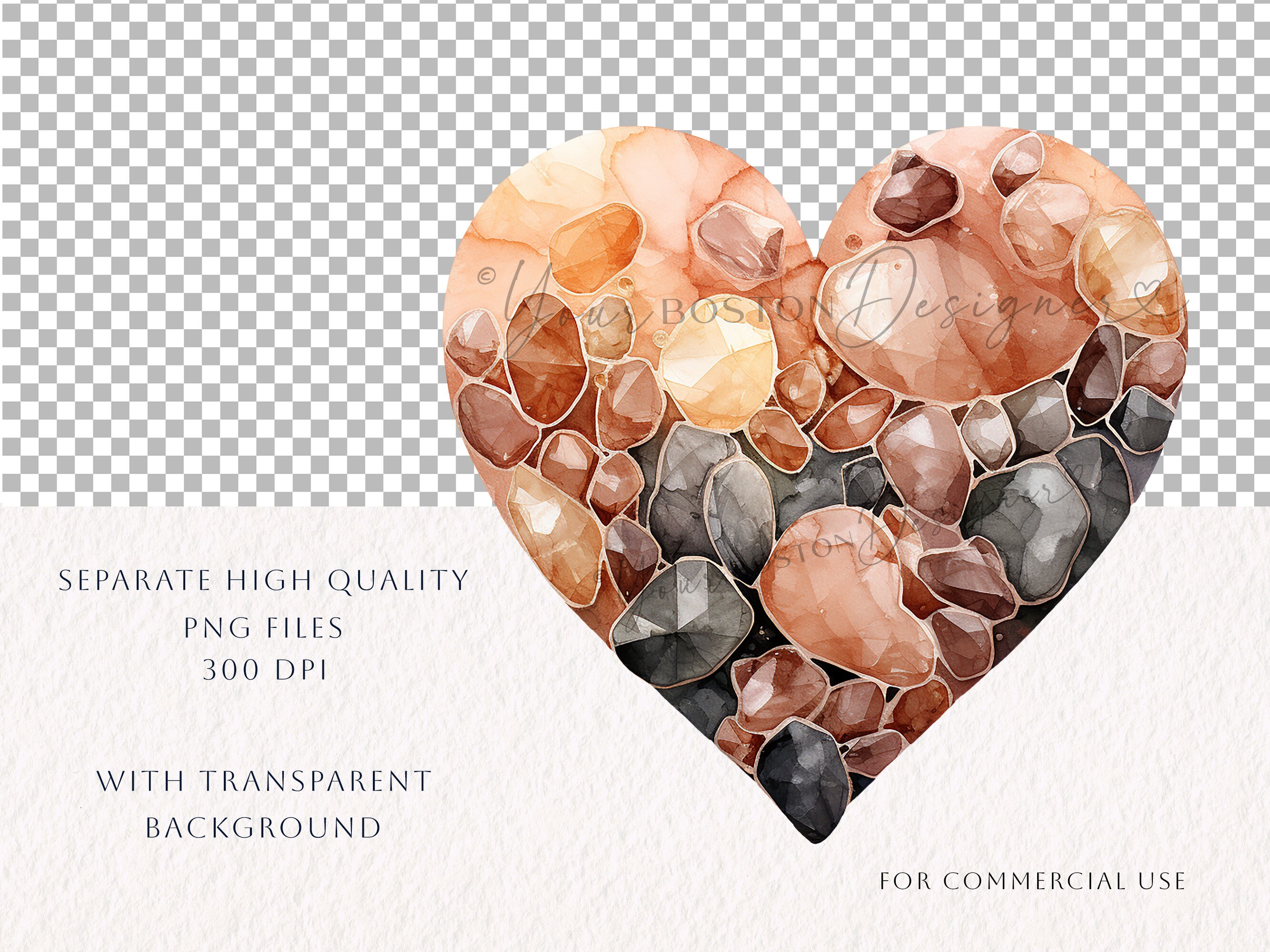 Hearts Clipart Set Luxury Hearts Clipart Watercolor Hearts Clipart ...