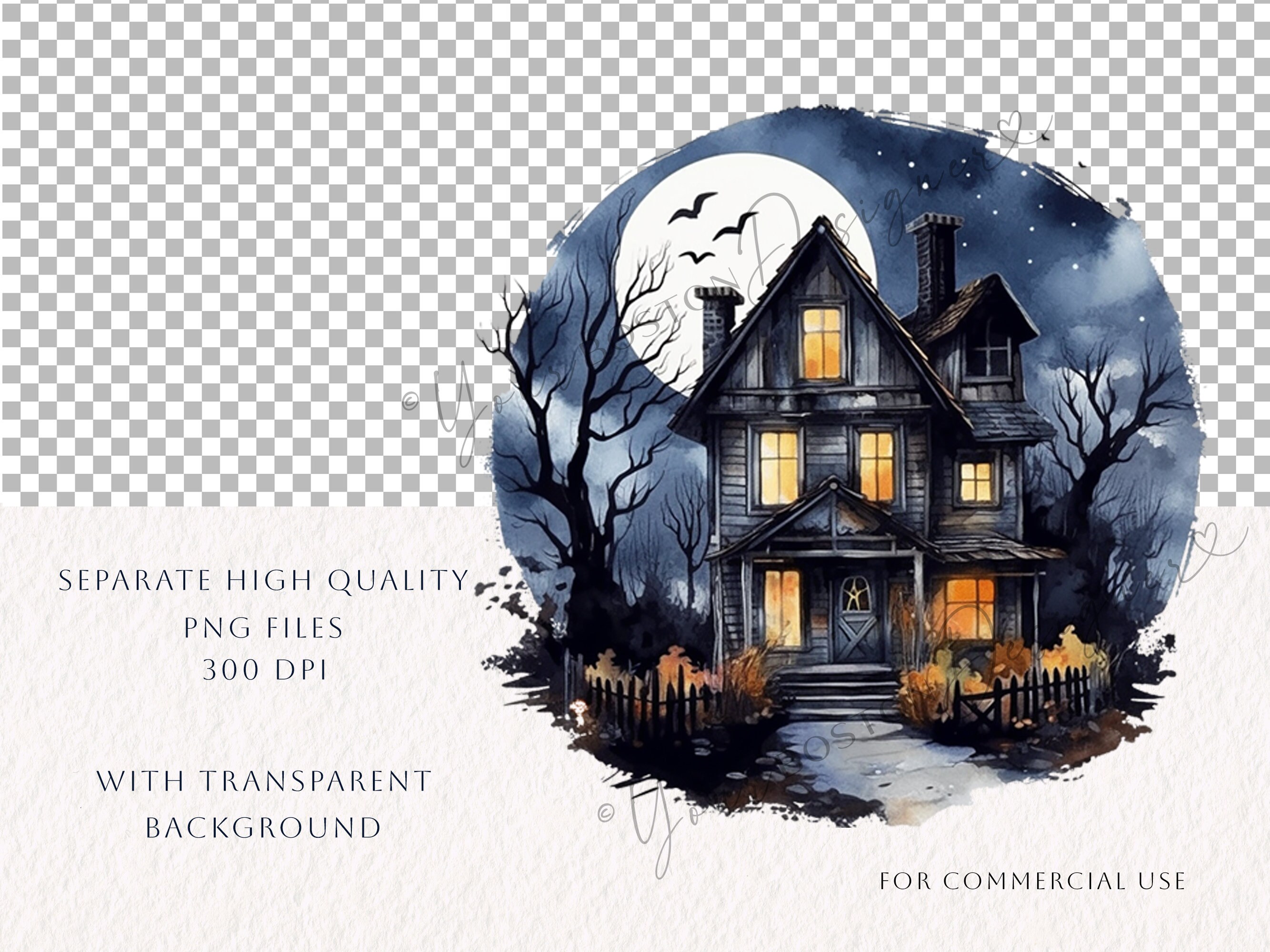 Spooky Houses Clipart Set | Halloween Houses | Scary House Clipart ...