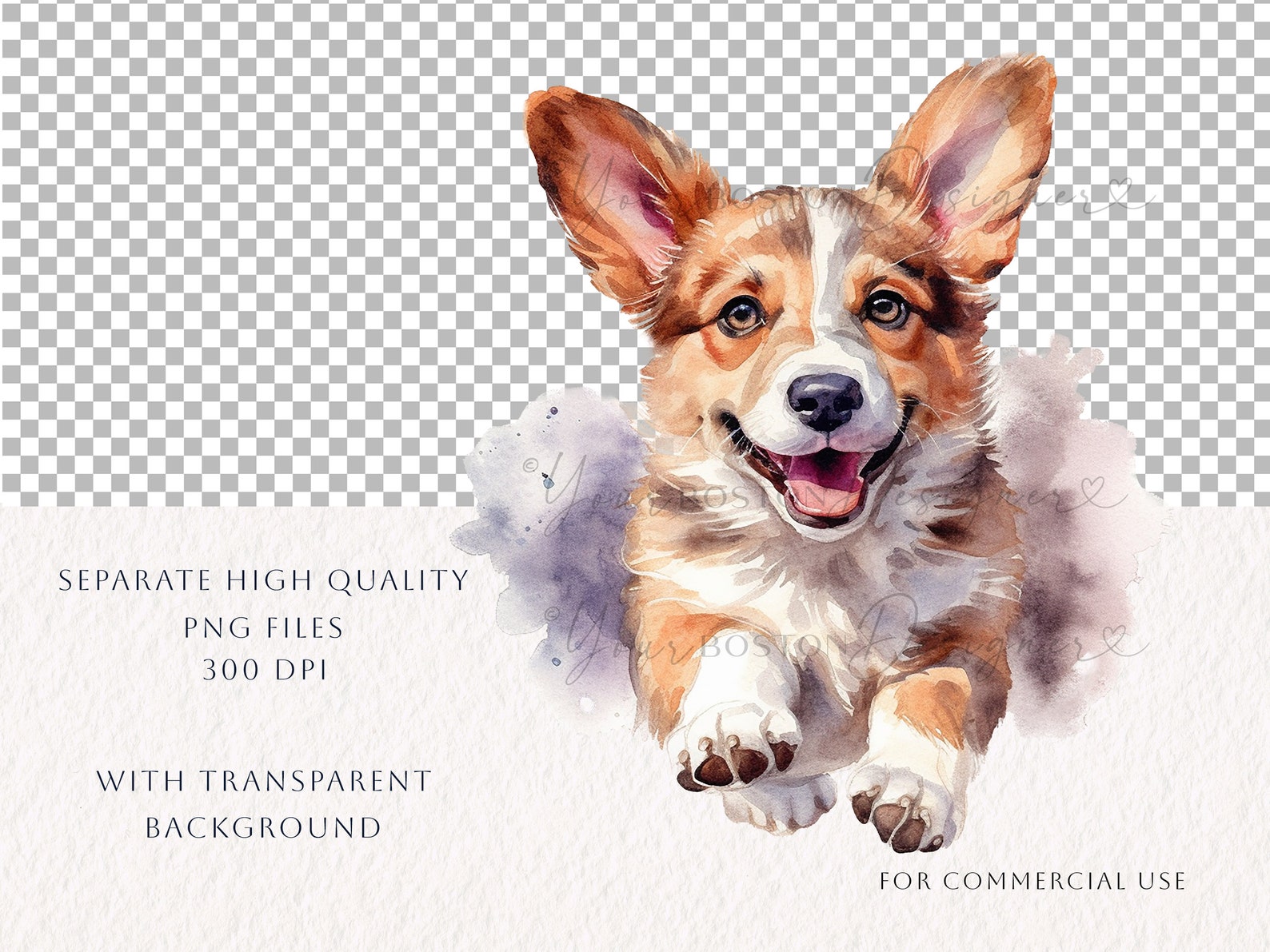Corgi Watercolor Clipart Set | Welsh Corgi Clipart | Dog Clipart ...