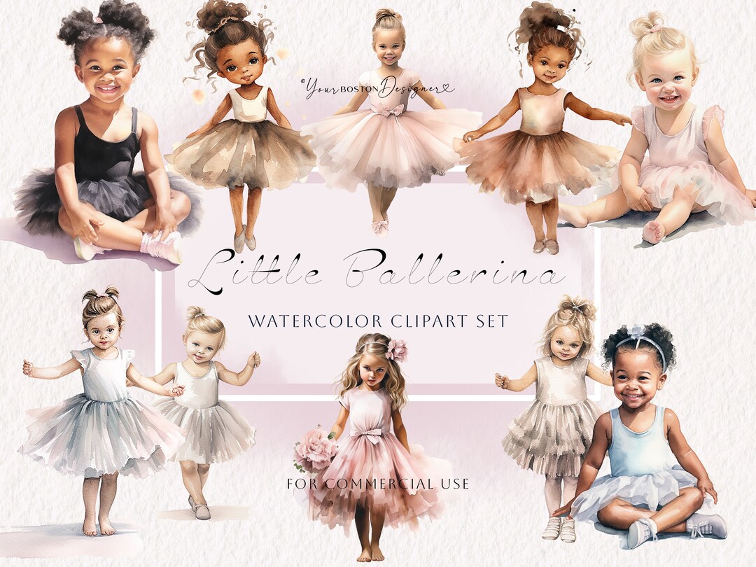 Little Ballerina Watercolor Clipart Set | Commercial Use OK - Etsy