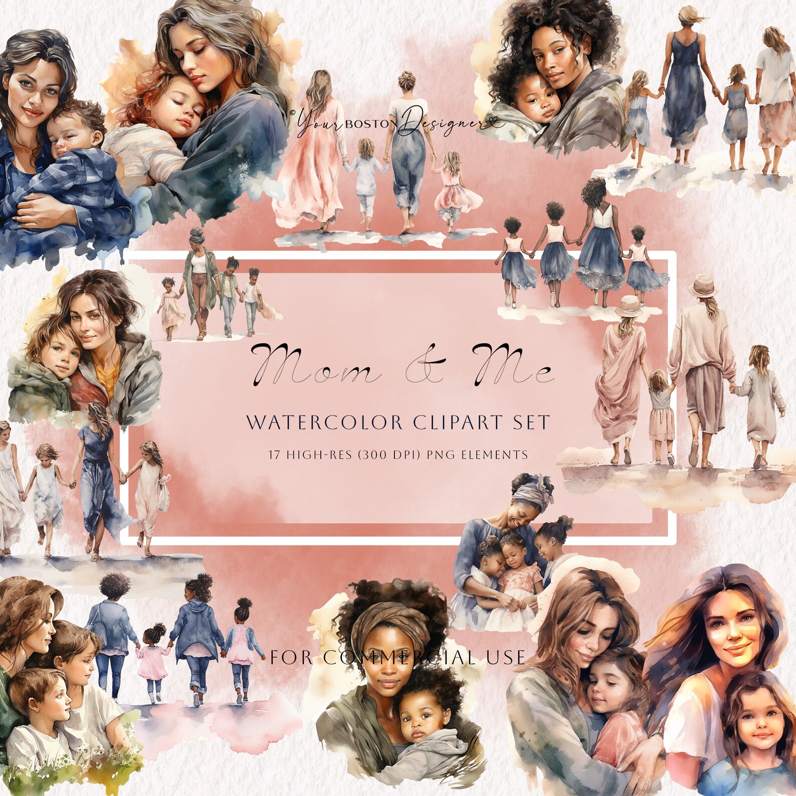 Mom and Me Clipart Set Mom Clipart Mother's Day Clipart Mama Clipart ...