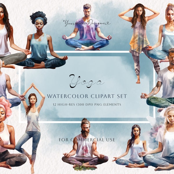 Yoga Clipart - Etsy