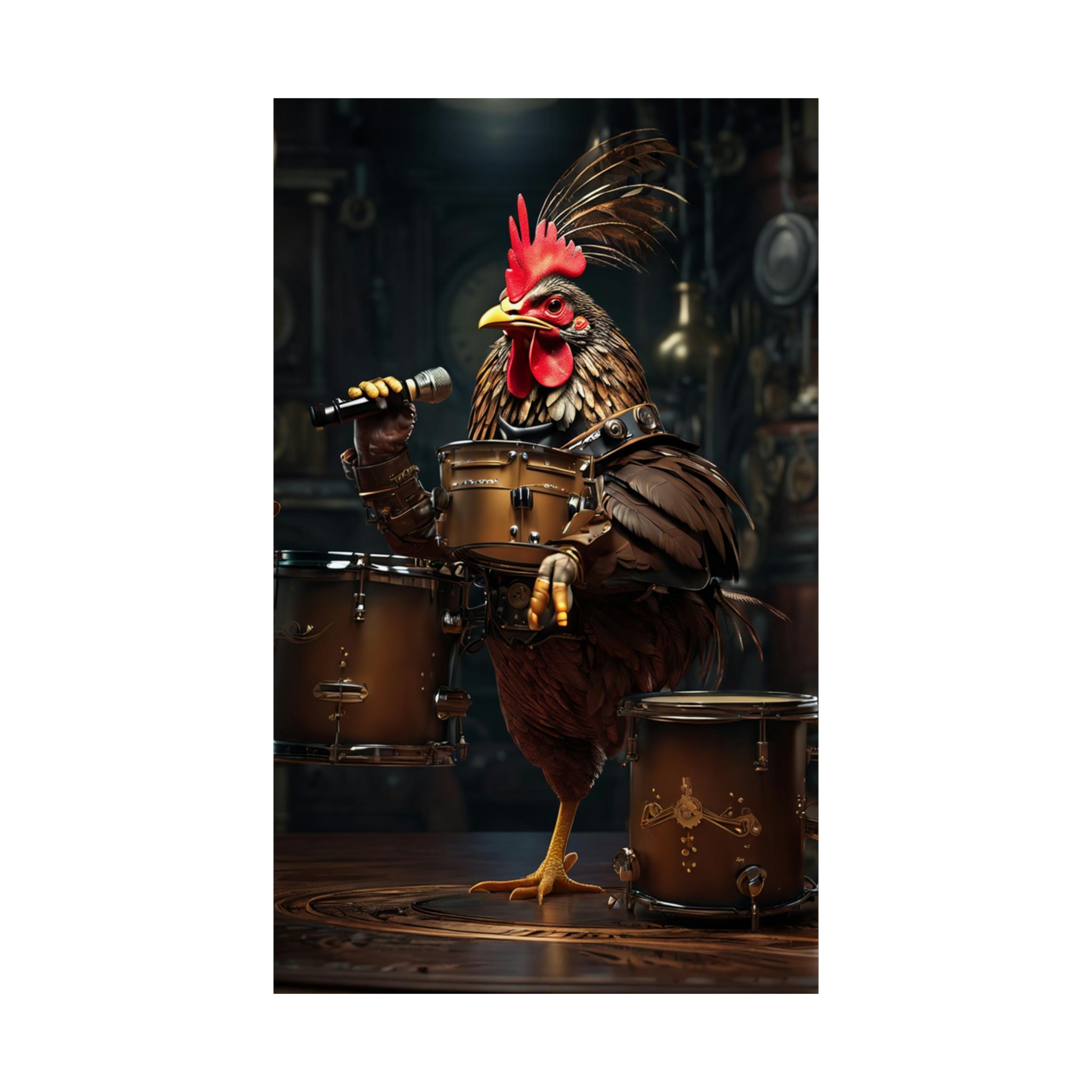 Steampunk Chicken Rock Matte Vertical Posters - Etsy