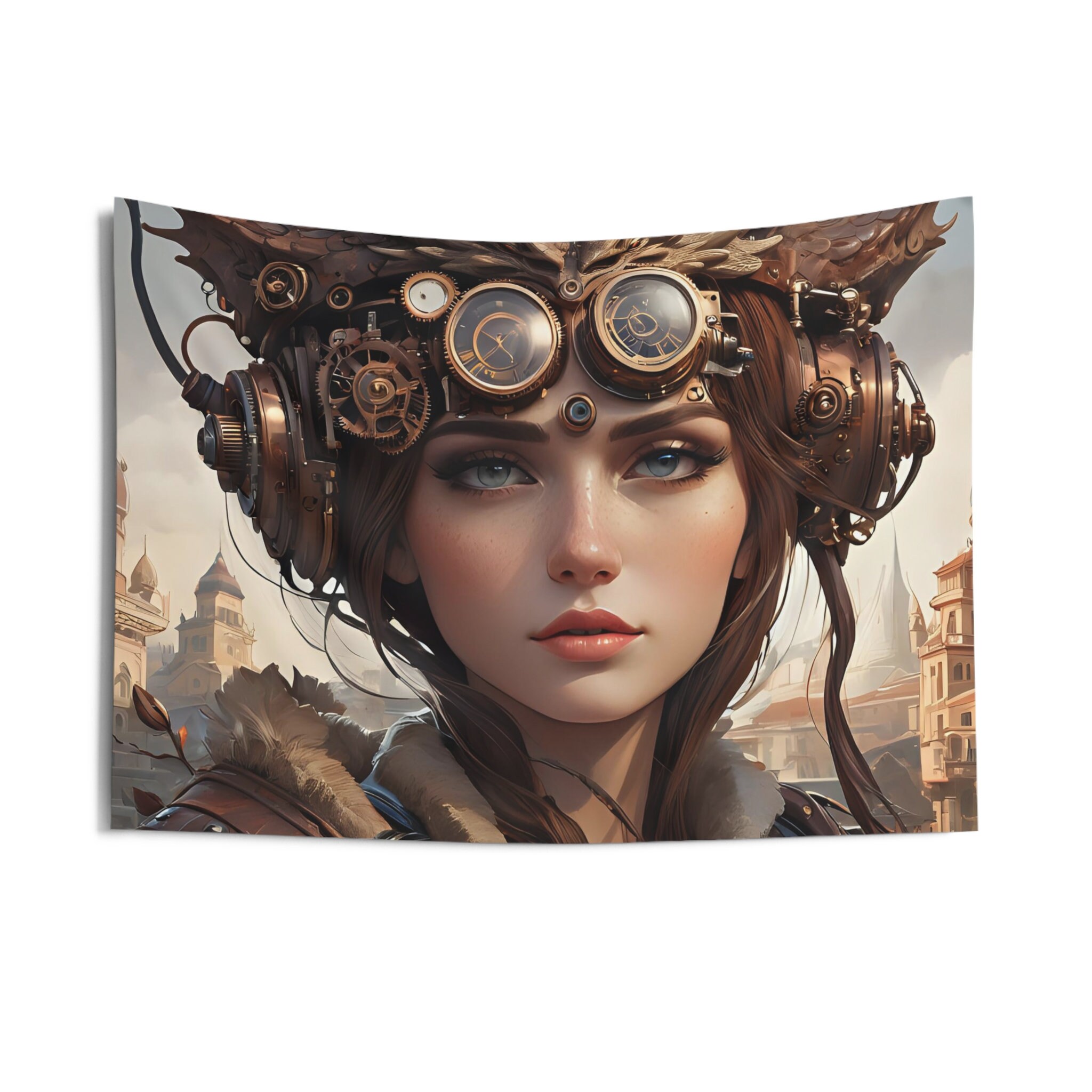 Power Steampunk Girl Indoor Wall Tapestries - Etsy