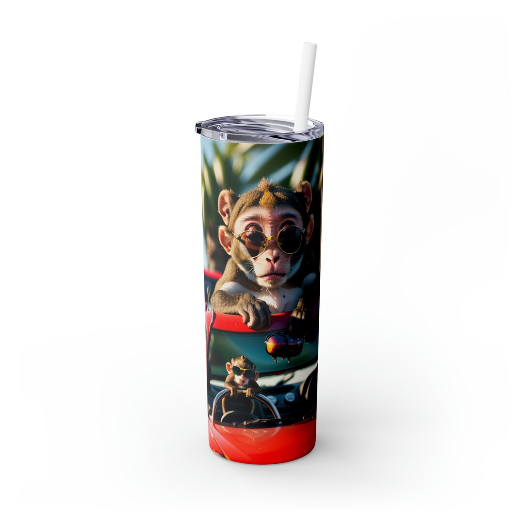 2 Cool Monkeys Skinny Tumbler With Straw, 20oz - Etsy