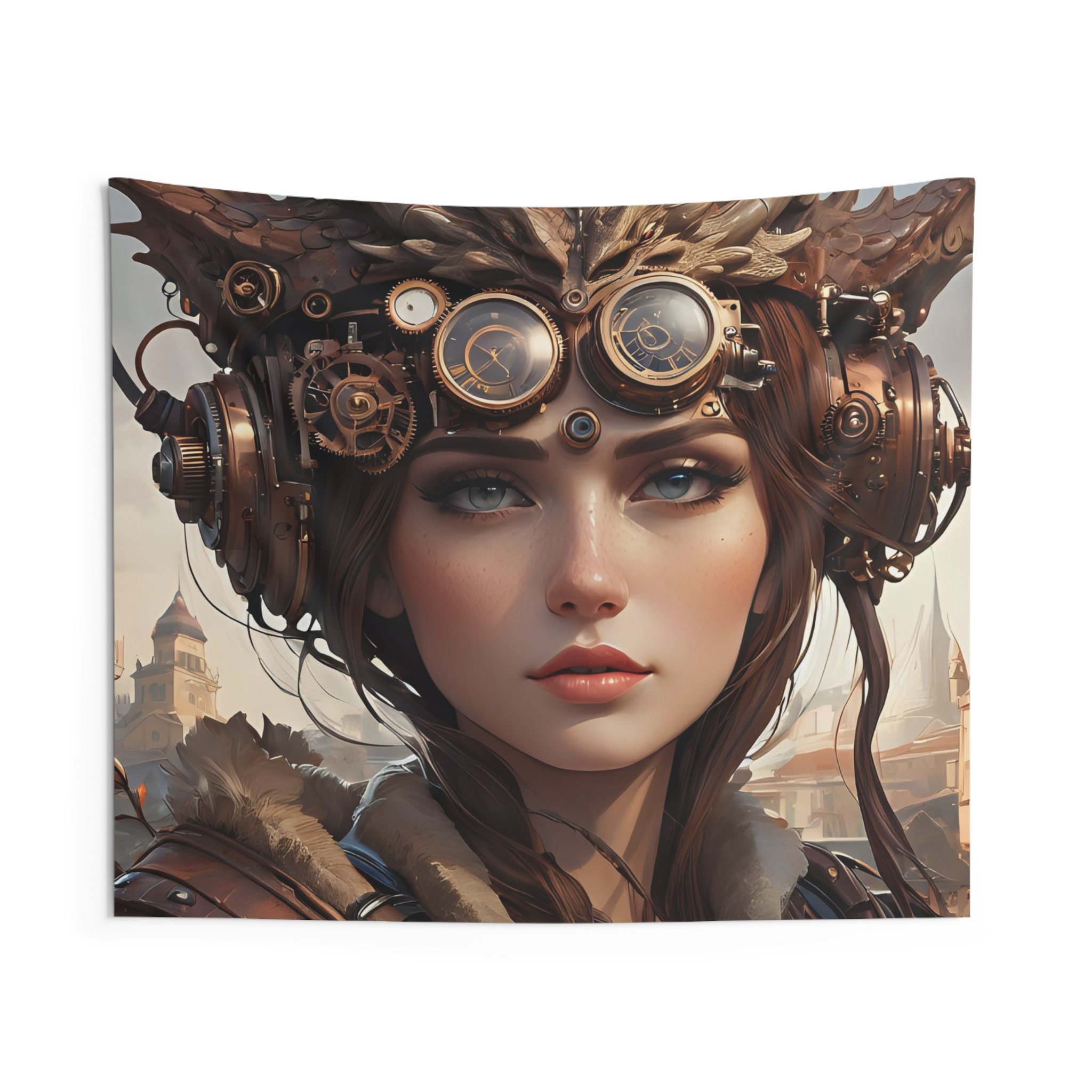 Power Steampunk Girl Indoor Wall Tapestries - Etsy