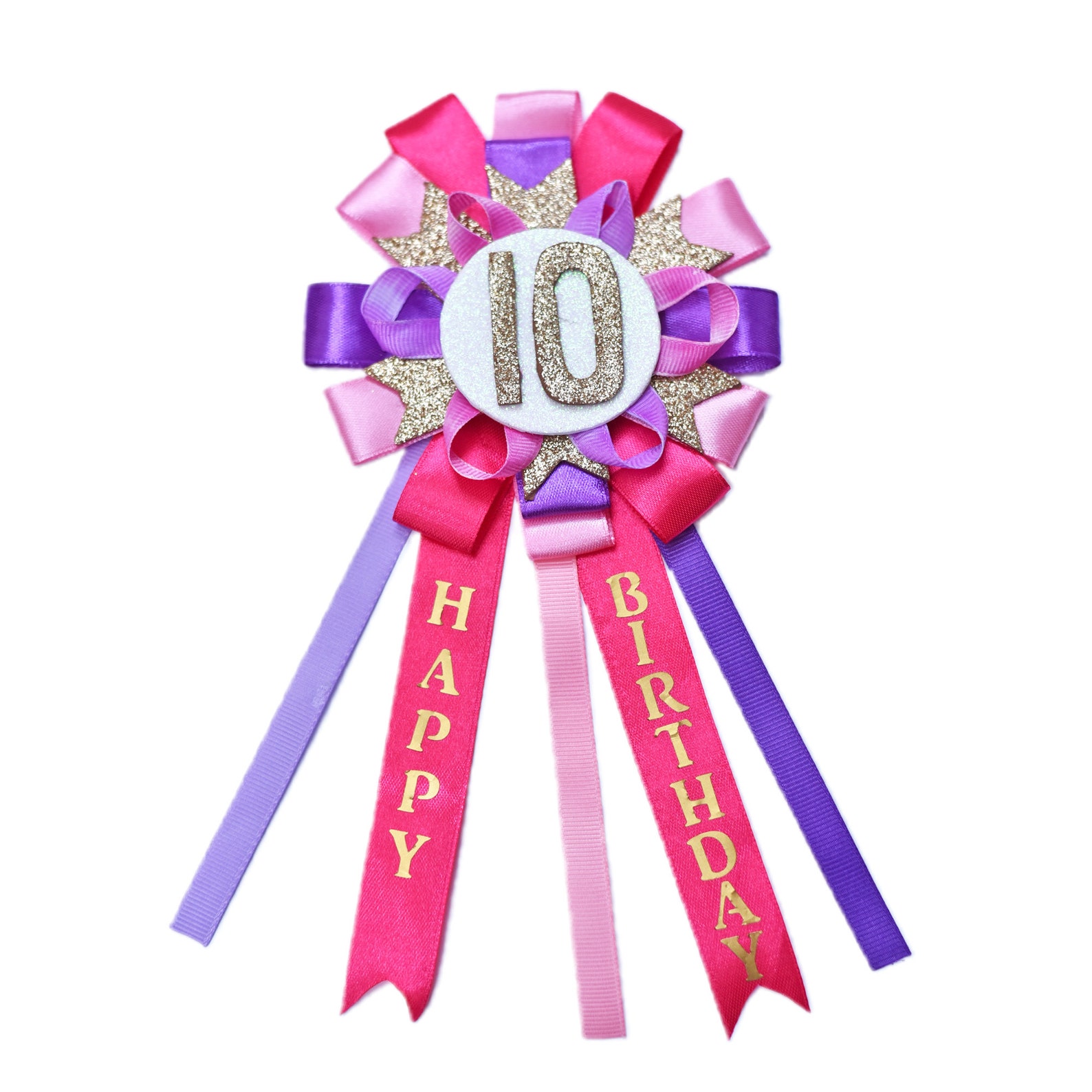 Girls Birthday Badge Glitter Badge Girls Party Accessory - Etsy