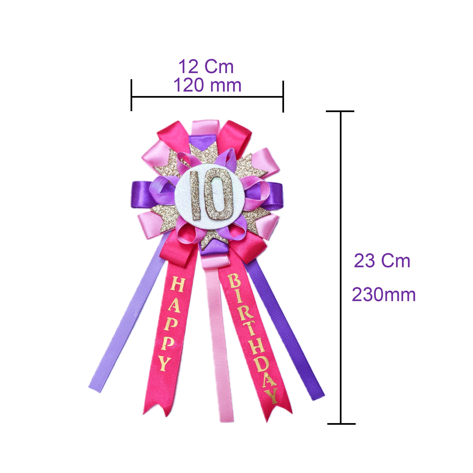 Girls Birthday Badge, Glitter Badge, Girls Party Accessory Birthday Pin ...