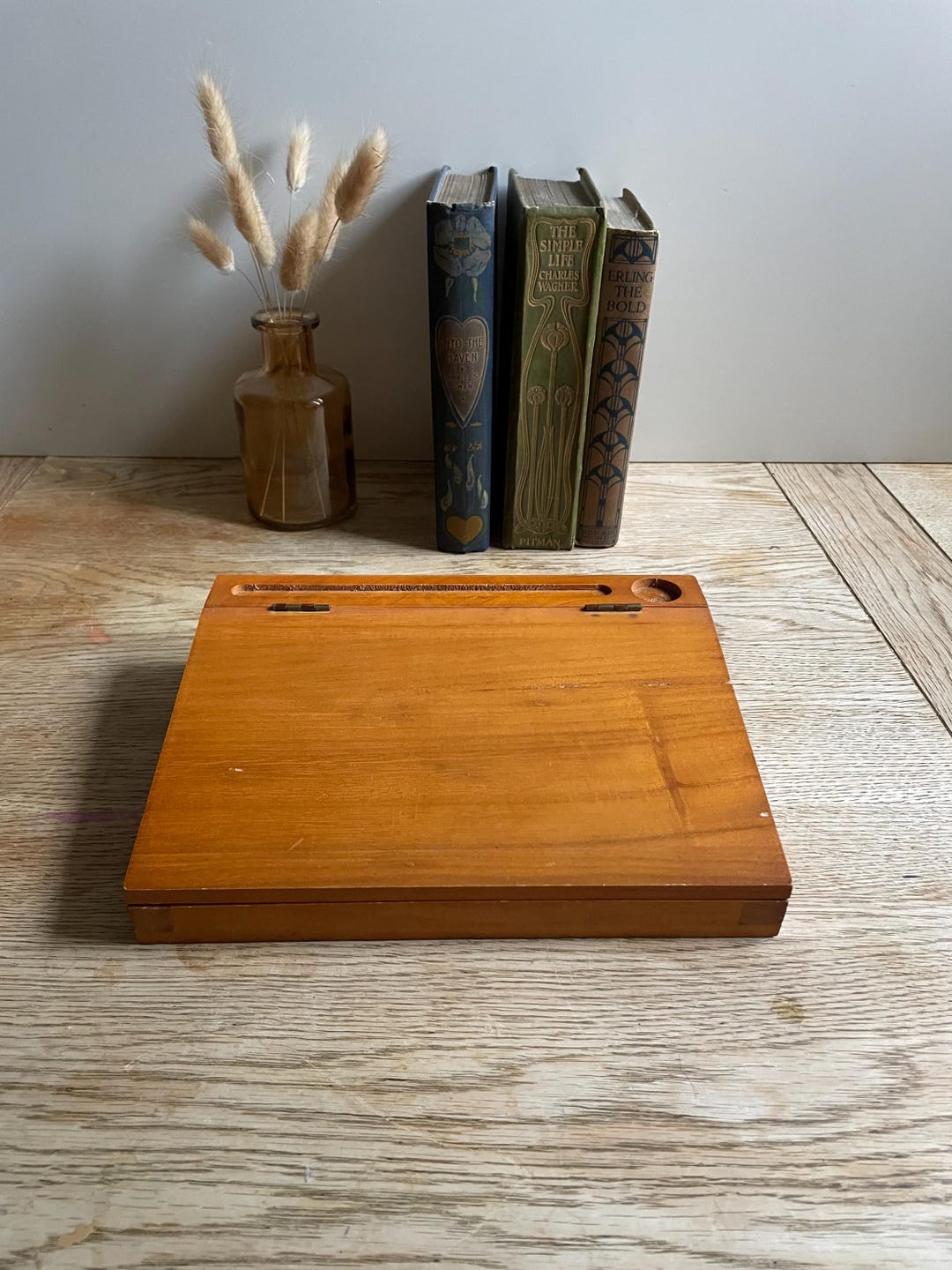 Wooden Tabletop Writing Desk Stationary Storage Writers Workspace - Etsy