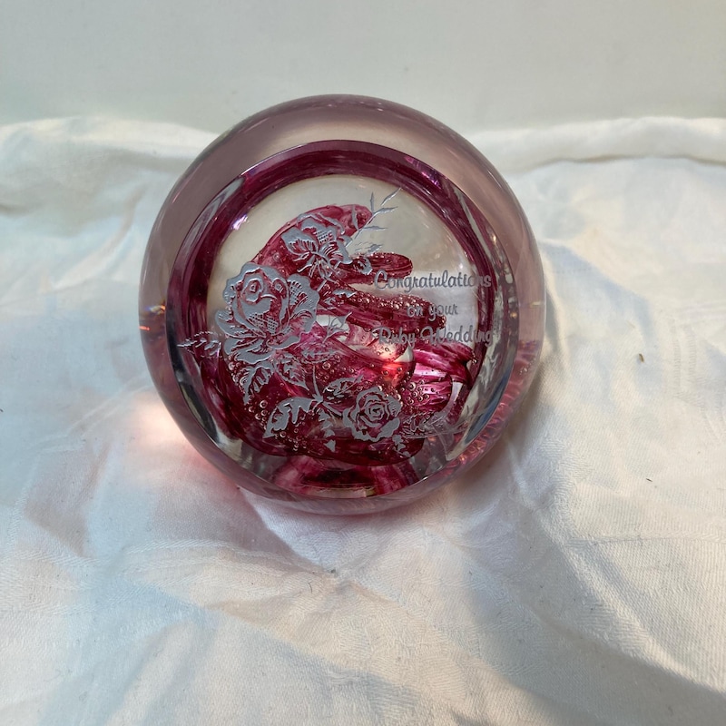 Glass Ruby Red Paperweight - Etsy UK