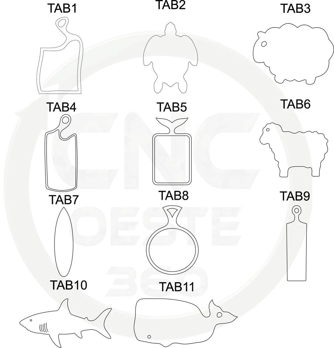 Cutting Board Shapes DXF, SVG, 22 Files for Router CNC, Laser - Etsy