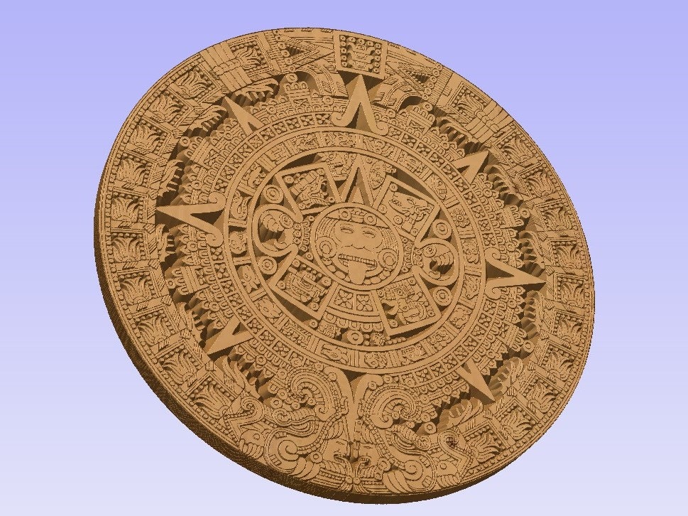 Aztec Calendar CNC File, Laser, Mayan, Wood 3d Carved, Mythological Art ...