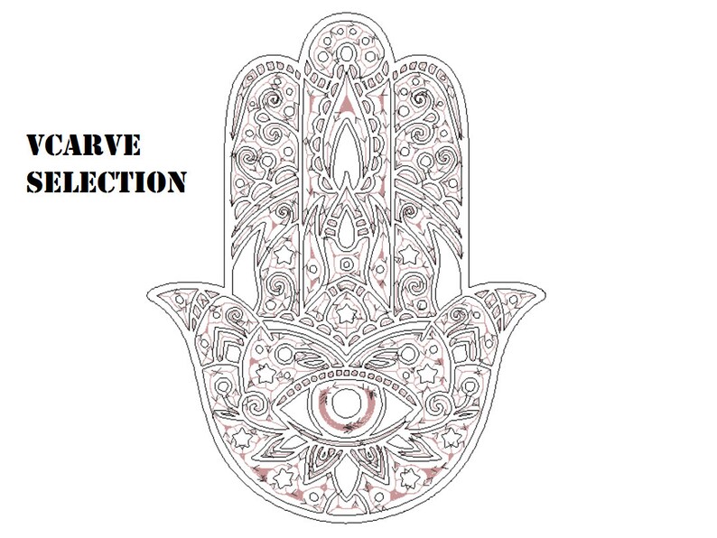 Fatimas Hand Vector Files, CNC, Laser, SVG, DXF, Aspire, Vectric, Hamsa ...