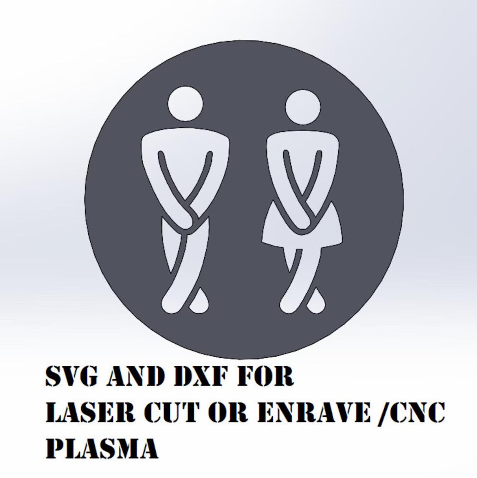 WC Restroom Sign, SVG, DXF, Ai, Dwg, Toilet, Vector File, Cnc Cricut ...