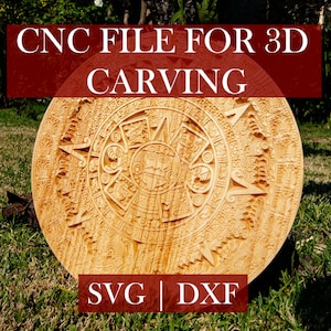 Aztec Calendar CNC File, Laser, Mayan, Wood 3d Carved, Mythological Art ...