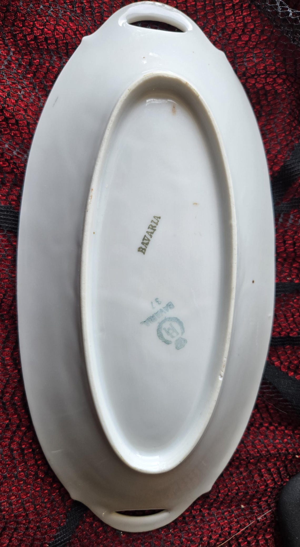 Antique Bavaria Handpainted Floral Porcelain Celery Relish Dish ...