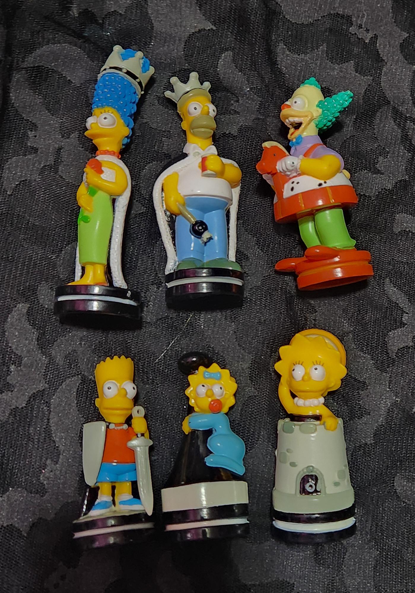 Vintage 2000 the Simpsons Chess Board Game Set Homer Bart Marge Simpson ...