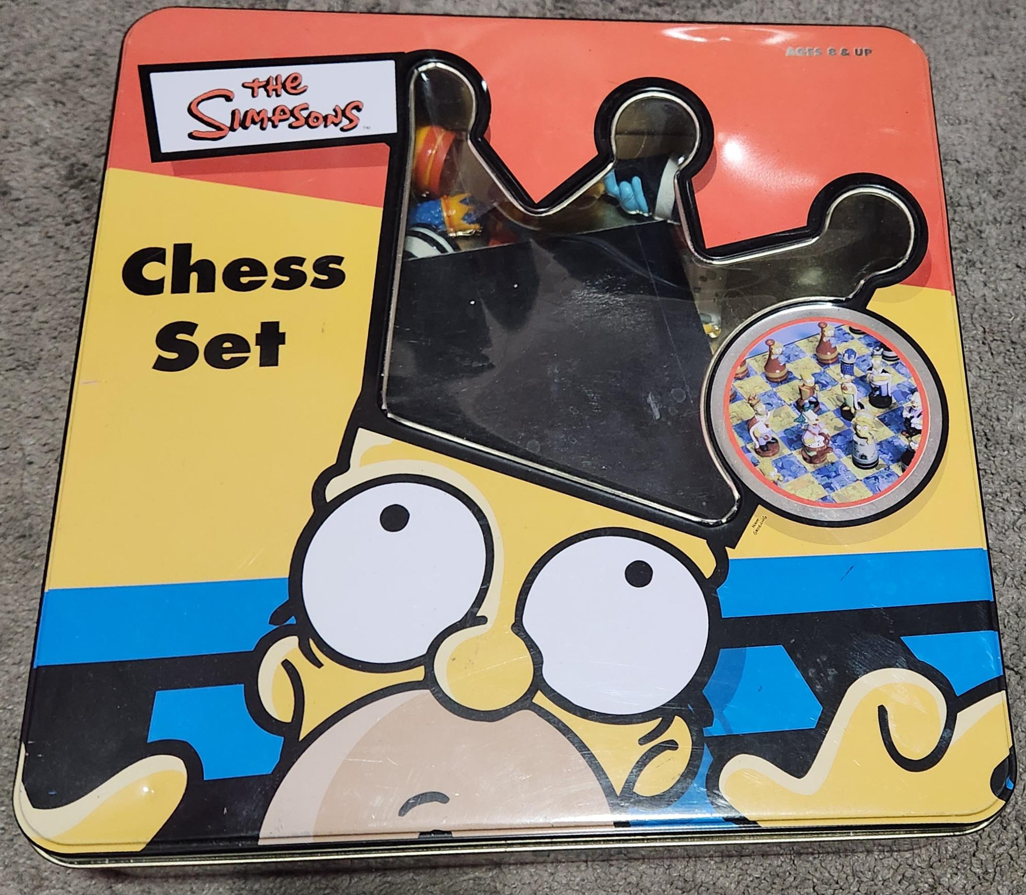 Vintage 2000 the Simpsons Chess Board Game Set Homer Bart Marge Simpson ...