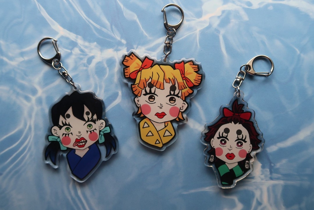 Kawaii Cute Ugly Girl Funny Anime Demon Killer Epoxy Acrylic Keychains ...