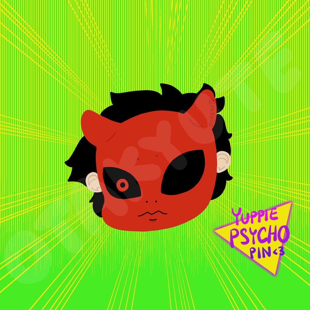 Cute Yuppie Psycho Mr Devil 1" Acrylic Pin, Horror Indie Game Badge ...