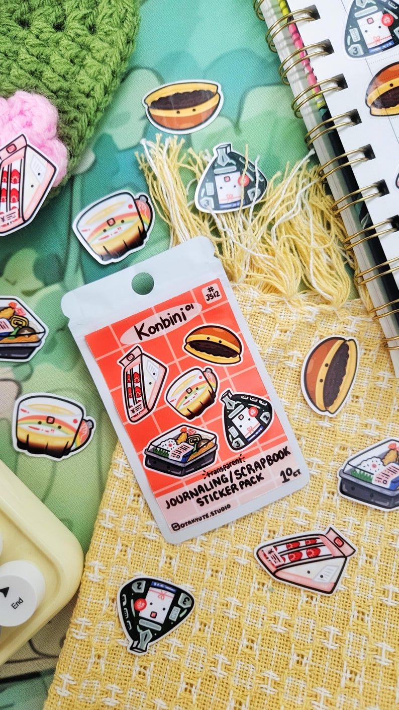 Handmade Konbini Translucent Mini Sticker Pack| Journal Sticker Pack ...