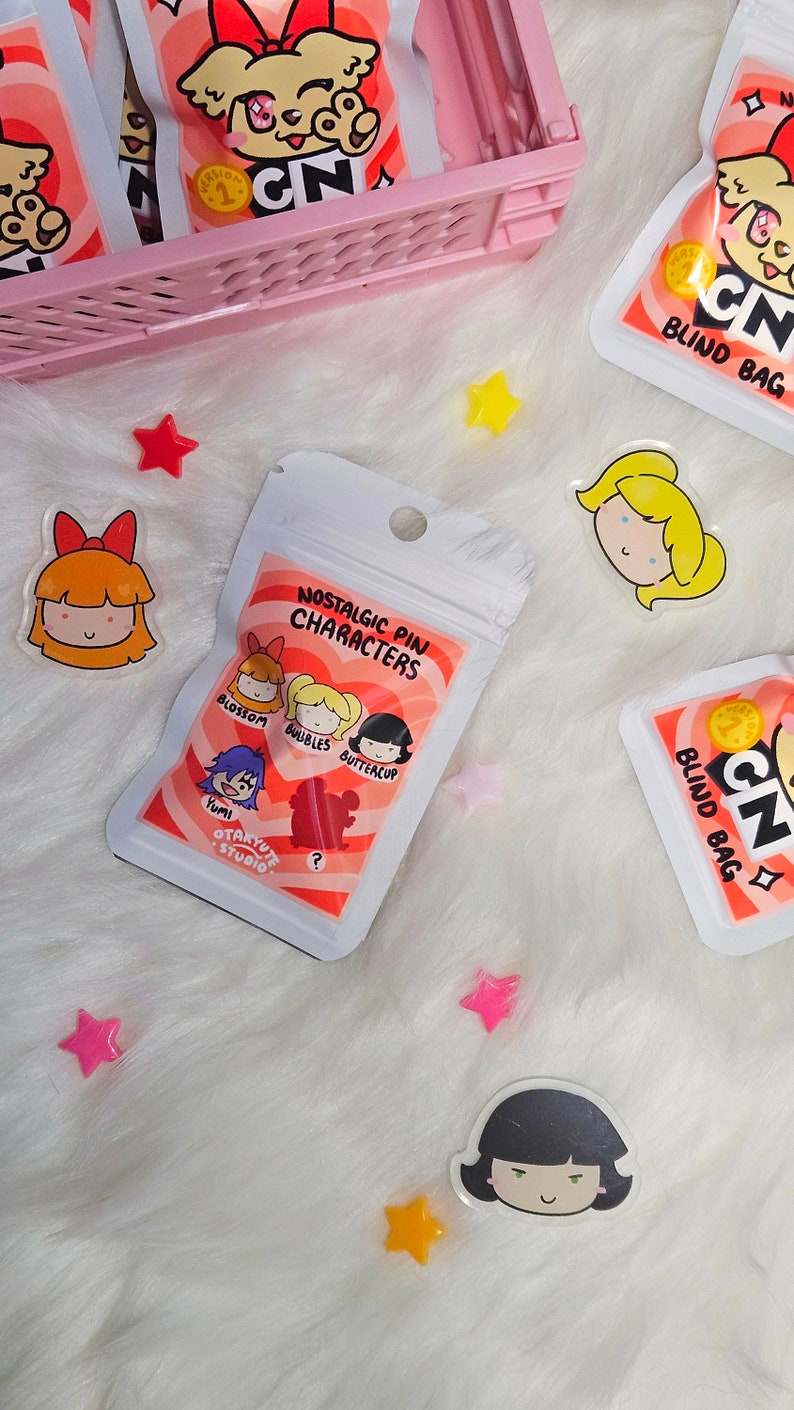 Nostalgic Cartoon Pins Blind Bag Version 1, Cute Gift Mystery Cartoon ...
