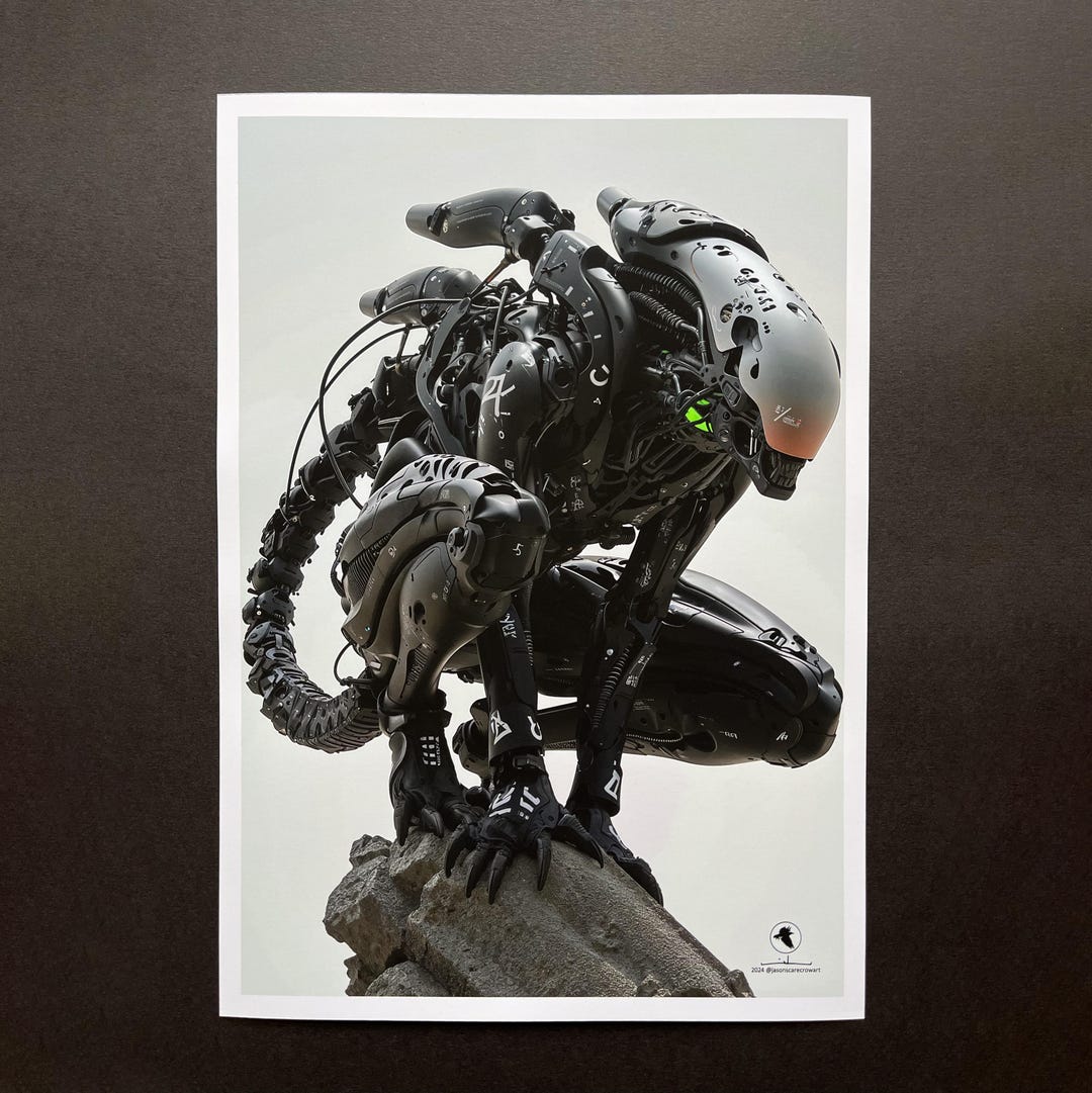 XENOMECHA # 1 - Mecha Cyborg Xenomorph, Hi-res Giclée Art Print, A4 21 ...