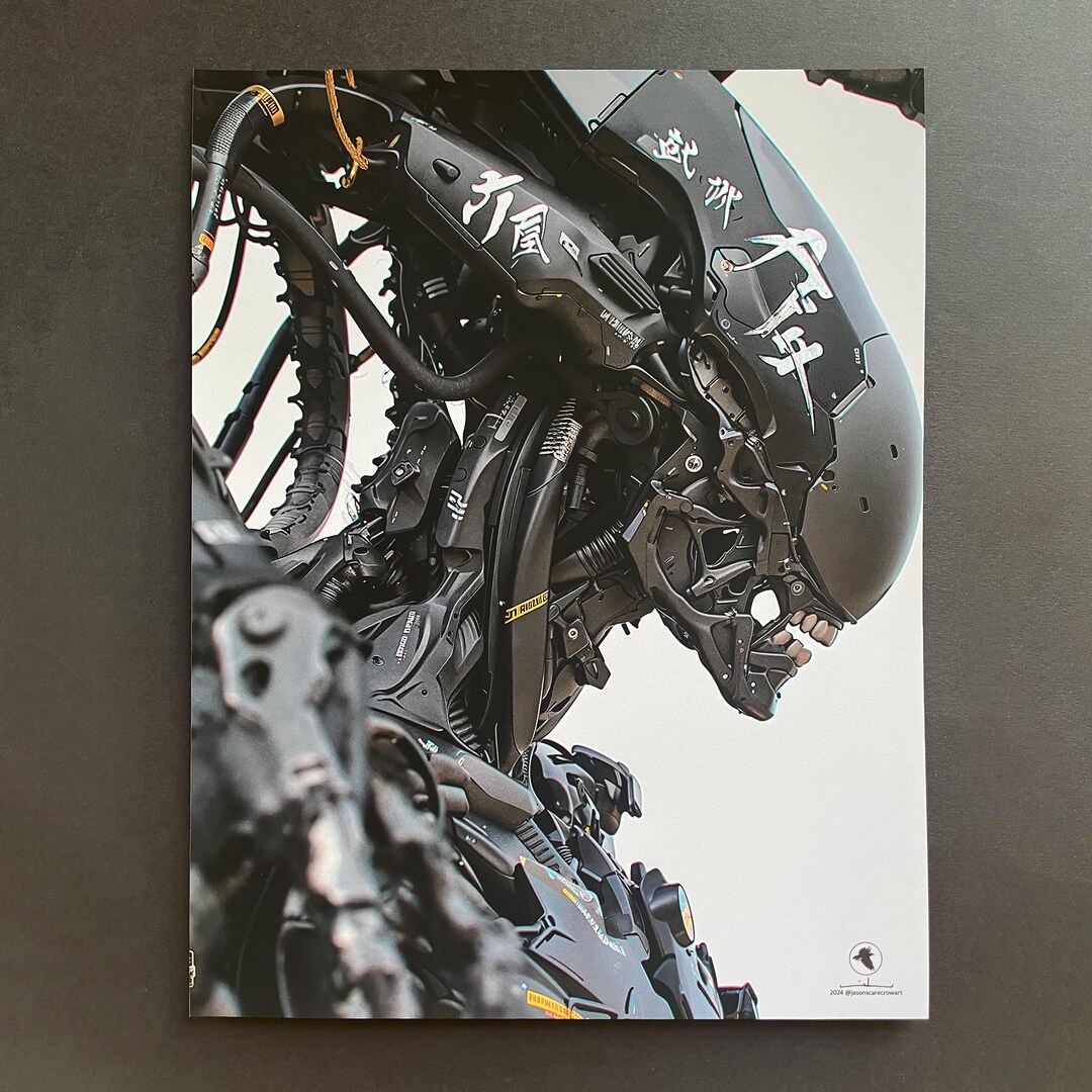 XENOMECHA # 5 - Mecha Cyborg Xenomorph, Hi-res Giclée Art Print, US ...