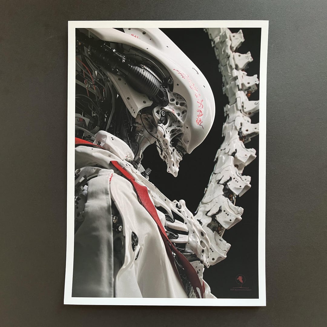 XENOMECHA # 4 - Mecha Cyborg Xenomorph, Hi-res Giclée Art Print, A4 21 ...